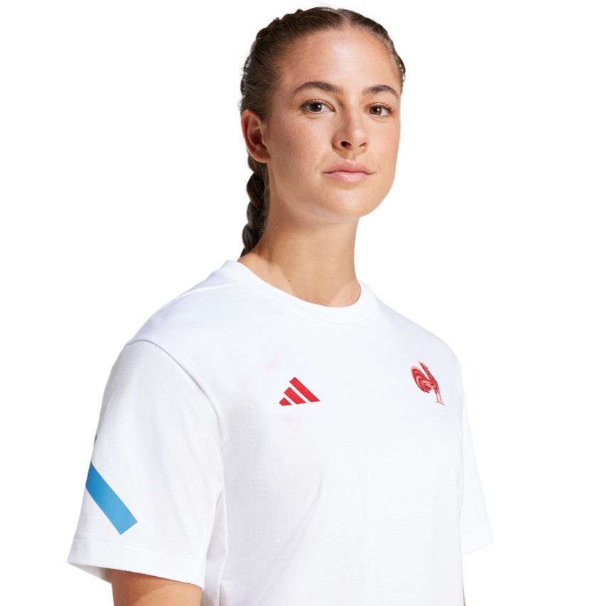 Women’s Rugby T-shirt France 2024/2025 White - Adidas | boutique-rugby.com