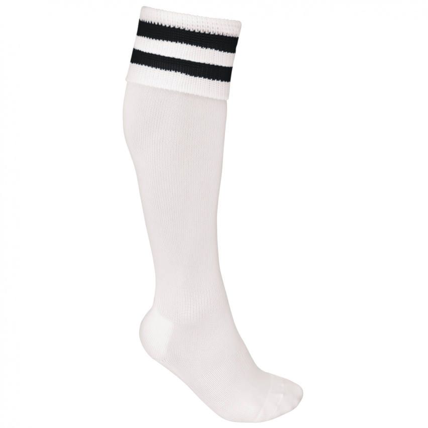 White Rugby Sock with Black Stripes | boutique-rugby.com