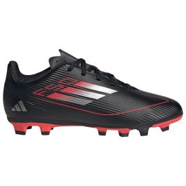 Kids' Rugby Boots F50 Club FG/MG Molded Studs Dry Ground Black/Red - Adidas